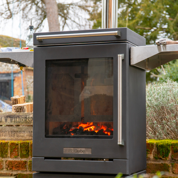 BBQube 2-Wheel Base - Outdoor Wood Burning Grill & Heater | Flames.co.uk