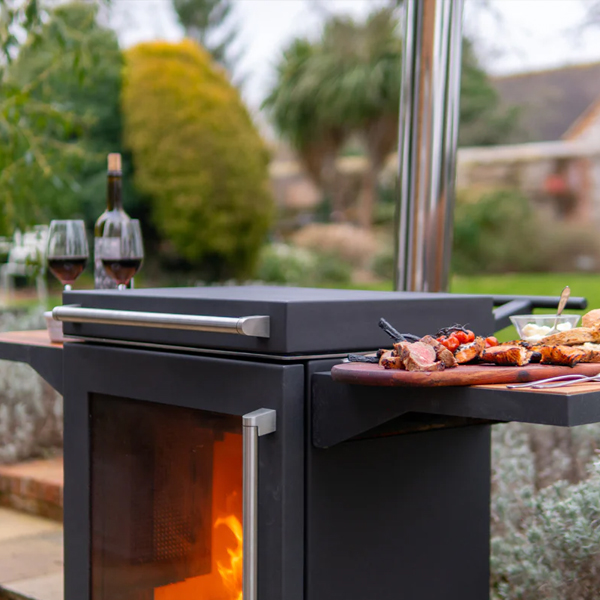 BBQube 2-Wheel Base - Outdoor Wood Burning Grill & Heater | Flames.co.uk