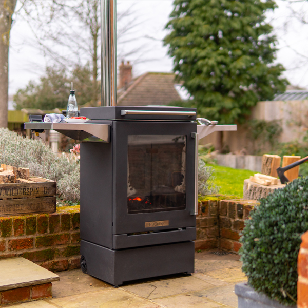 BBQube 2-Wheel Base - Outdoor Wood Burning Grill & Heater | Flames.co.uk