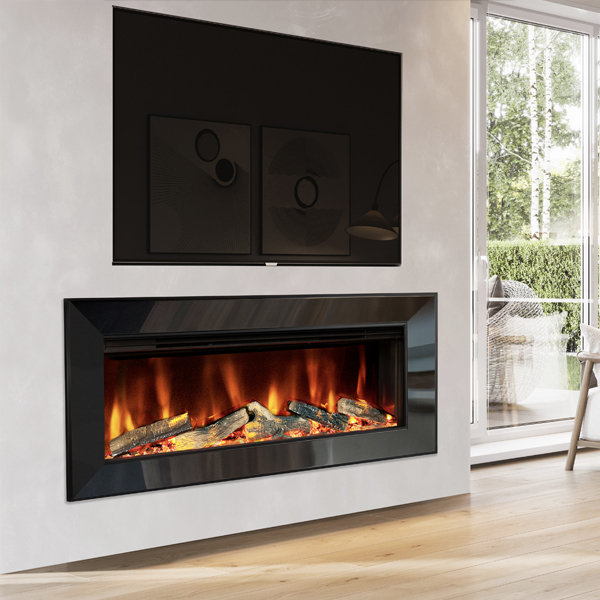 Celsi Electriflame VR Commodus S-1000 with Black Nickel Fascia Electric ...