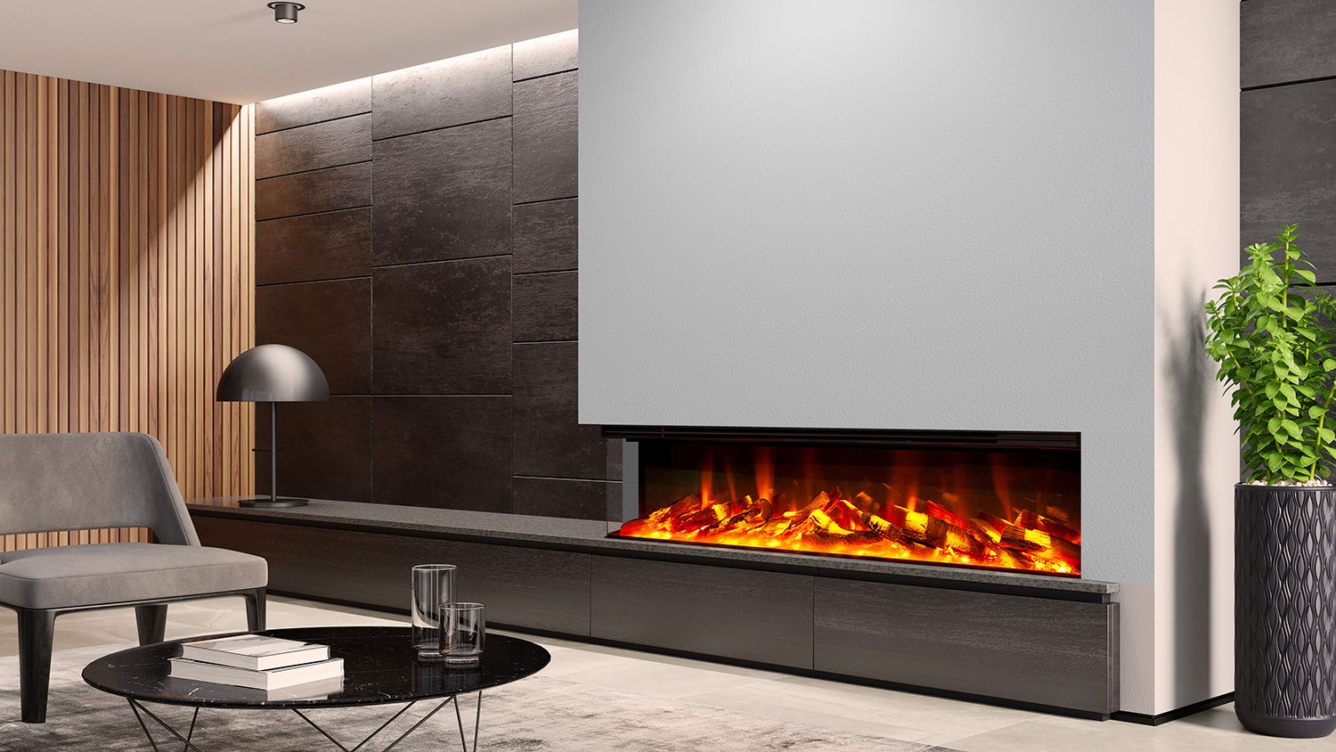 Celsi Electriflame VR Commodus S-1600 1-2-3 Sided Electric Fire ...