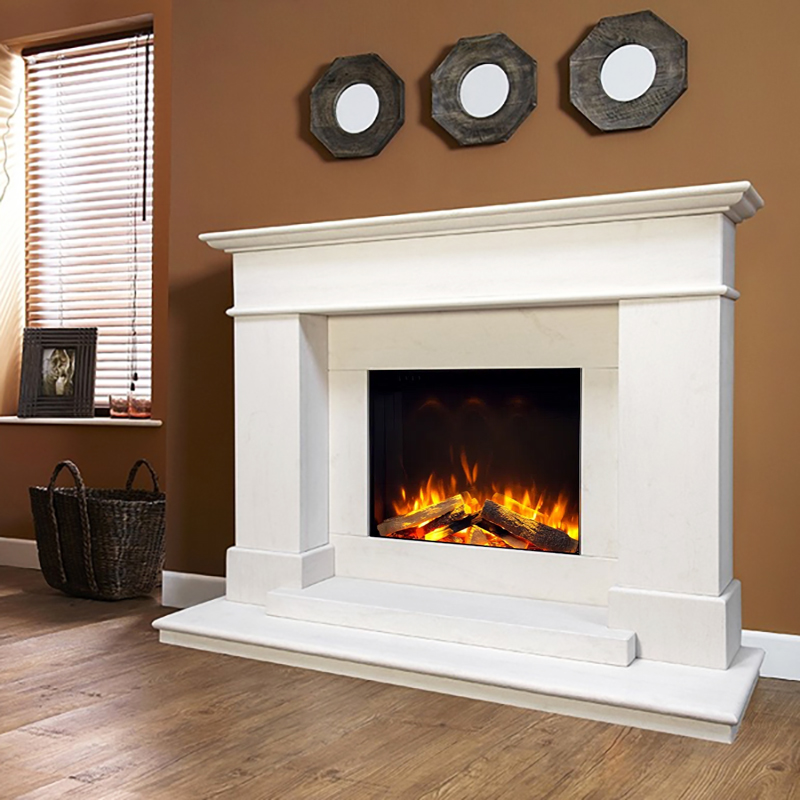 Celsi DLX Boticelli 600 Limestone Electric Fireplace Suite | Flames.co.uk