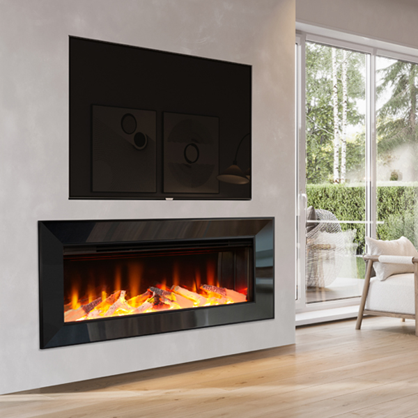 Celsi Electriflame VR Commodus S-1000 with Black Nickel Fascia Electric ...