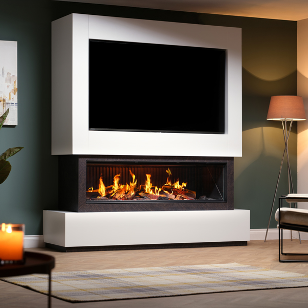 Vision E-Line Solus iX15 Electric Fire with Complete Media Wall Suite ...