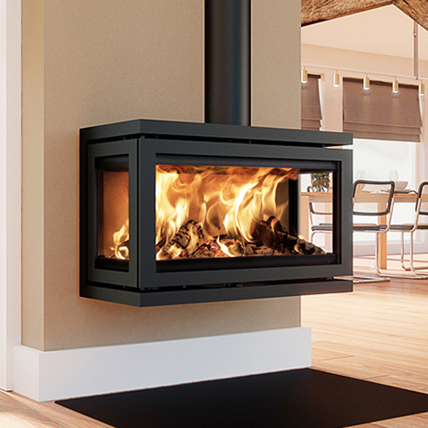 Dik Geurts Vidar Triple Large Wall Wood Burning Stove | Flames.co.uk