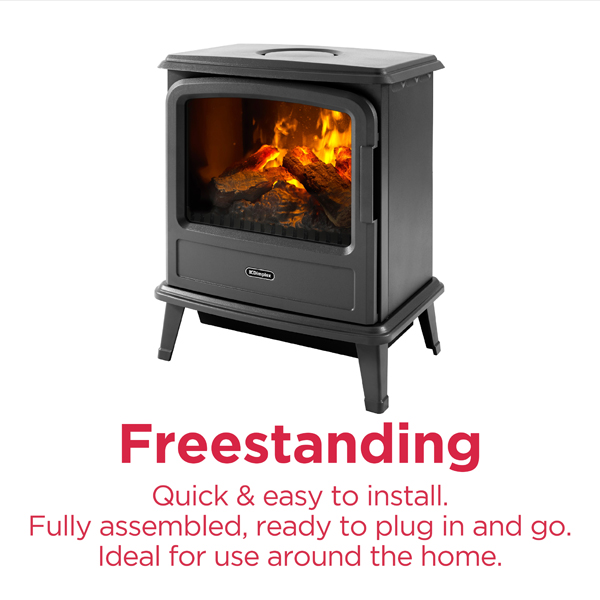 Dimplex Evandale Optimyst Electric Stove - Slate | Flames.co.uk