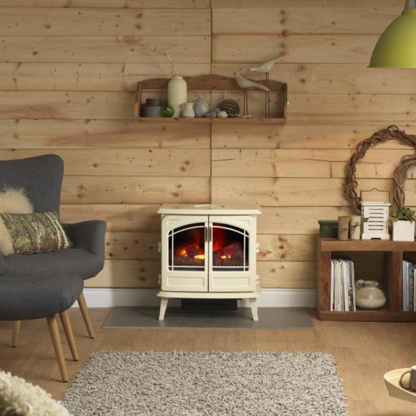 Dimplex Grand Optimyst Electric Stove - Crème | Flames.co.uk