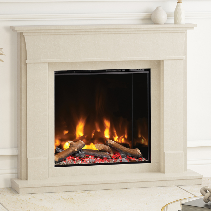 Elgin & Hall Ezra Marble Electric Fireplace Suite | Flames.co.uk