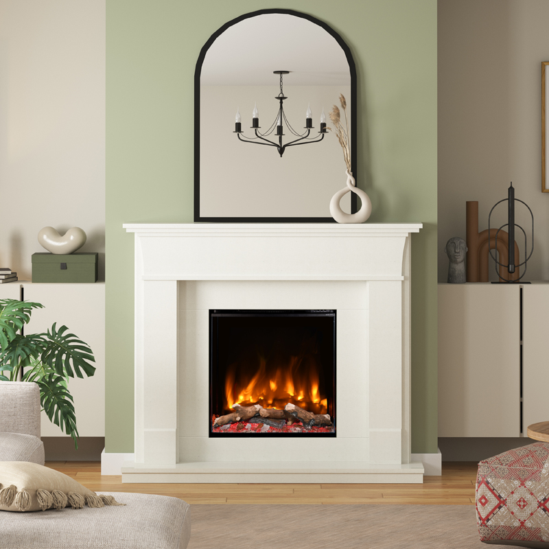 Elgin & Hall Ezra Marble Electric Fireplace Suite | Flames.co.uk