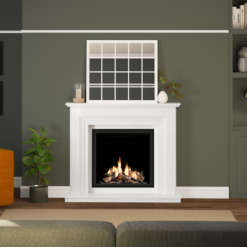 Elgin & Hall Seaton 750CF Marble Gas Fireplace Suite | Flames.co.uk