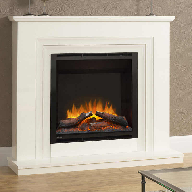 Elgin & Hall Vitalia 48" Marble Electric Fireplace Suite | Flames.co.uk