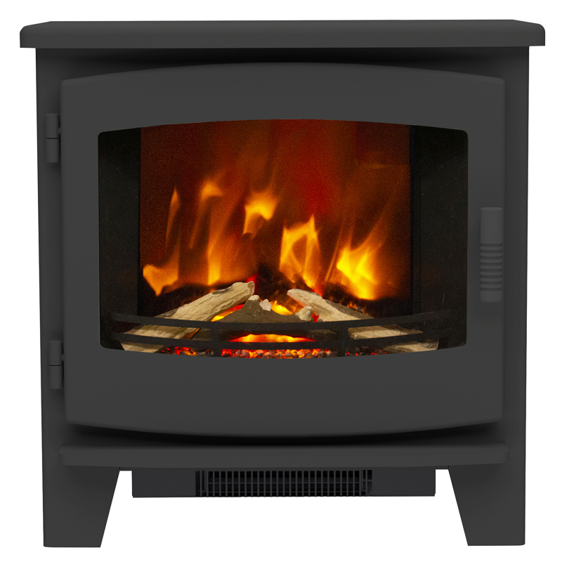 FLARE Beacon Large Electric Stove - Matt Black | Flames.co.uk