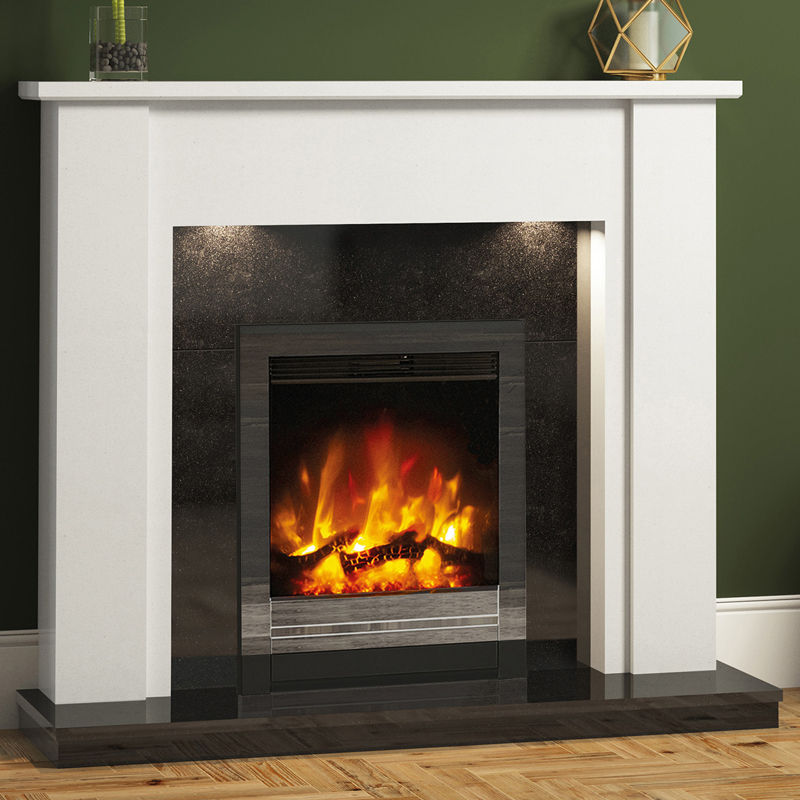 FLARE Elda Marble Electric Fireplace Suite | Flames.co.uk