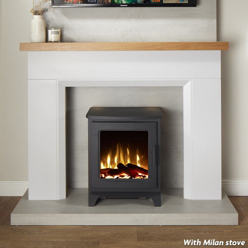 Firetti New York Electric Stove Fireplace Suite | Flames.co.uk