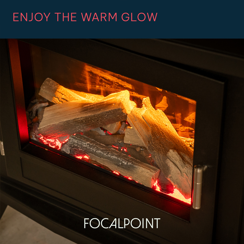 Focal Point Brocton Electric Stove - White | Flames.co.uk