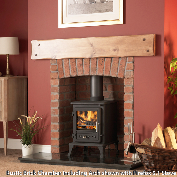 Gallery Rustic Brick Including Arch 4 Piece Fireplace Chamber Panels ...