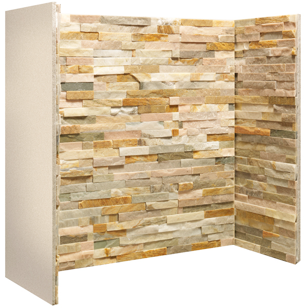Gallery Staggered Oyster Slate Fireplace Chamber Panels | Flames.co.uk
