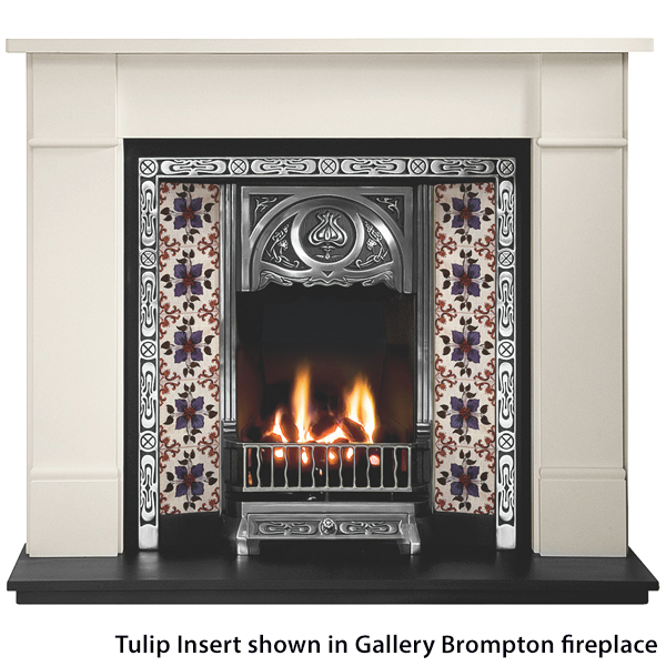 Gallery Tulip Cast Iron Tiled Fireplace Insert | Flames.co.uk