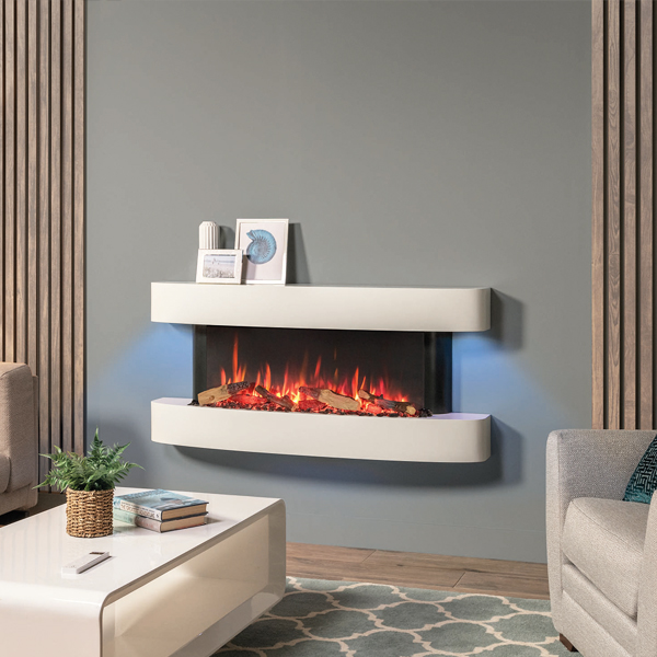 Gazco eStudio Cerreto 140 Electric Fire Suite | Flames.co.uk