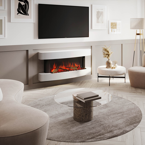 Gazco eStudio Cerreto 140 Electric Fire Suite | Flames.co.uk