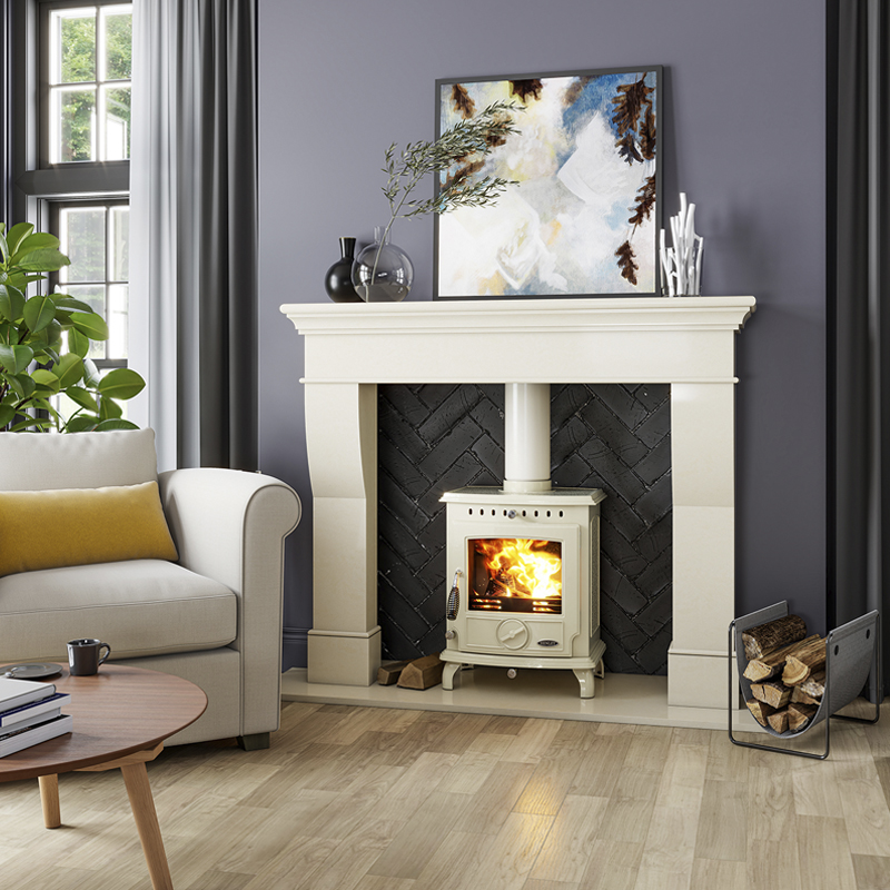 Henley Aran 5kW Multi-Fuel Eco Stove - Cream Enamel | Flames.co.uk