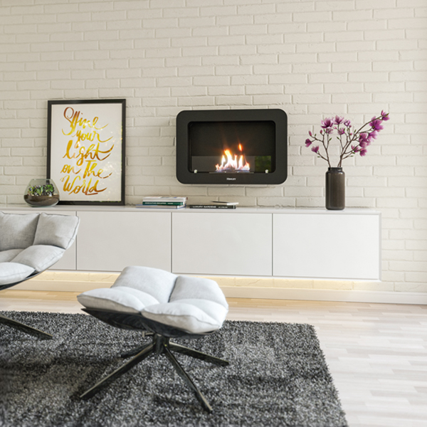 Henley Crete Wall Mounted Bioethanol Fire | Flames.co.uk