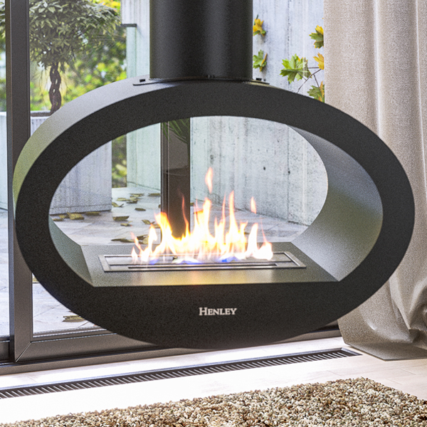 Henley Milan Ceiling Hung Bioethanol Fire | Flames.co.uk