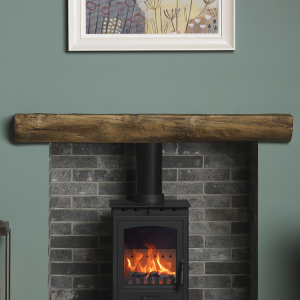 Gallery Geocast Rustic Natural Oak Effect Fireplace Beam | Flames.co.uk