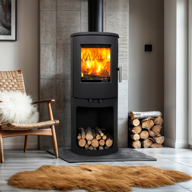 Portway PB1000 Log Store Multi-Fuel Stove | Flames.co.uk