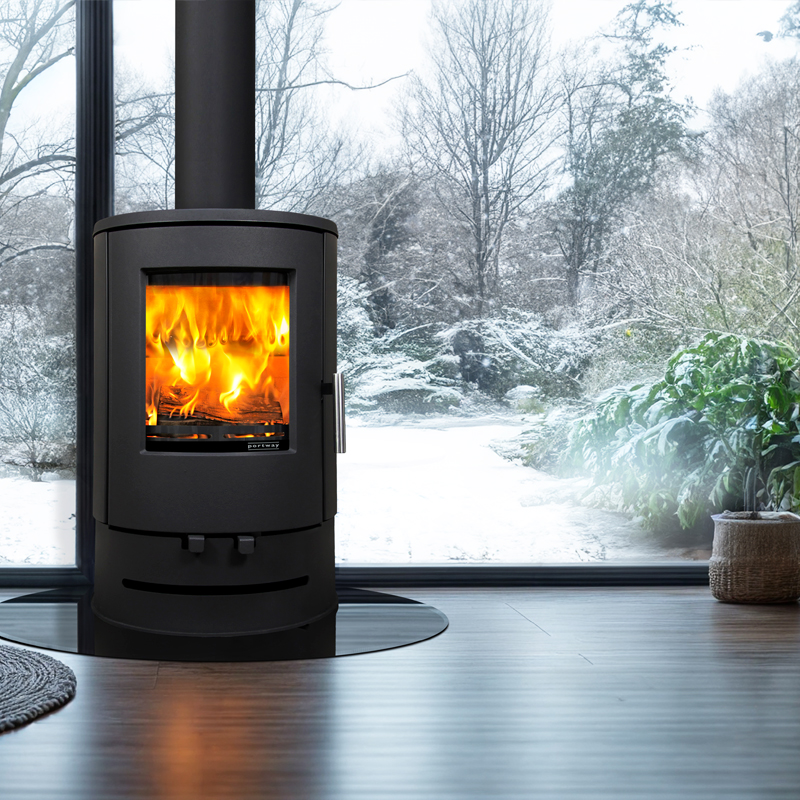 Portway PB1000 Low Base Multi-Fuel Stove | Flames.co.uk
