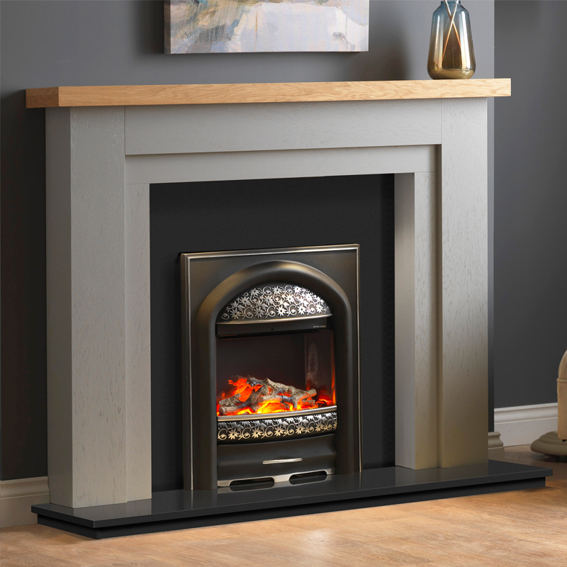 PureGlow Hanley Painted Fireplace - Grey | Flames.co.uk