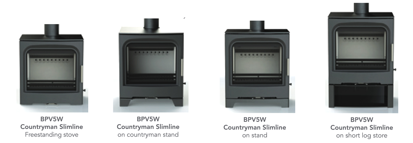 Purevision BPV5W Countryman Wide Slimline 5kW Multi-Fuel Stove | Flames ...