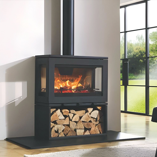 Purevision LPV8 Linear 8kW 3 Sided Wood Burning Stove | Flames.co.uk