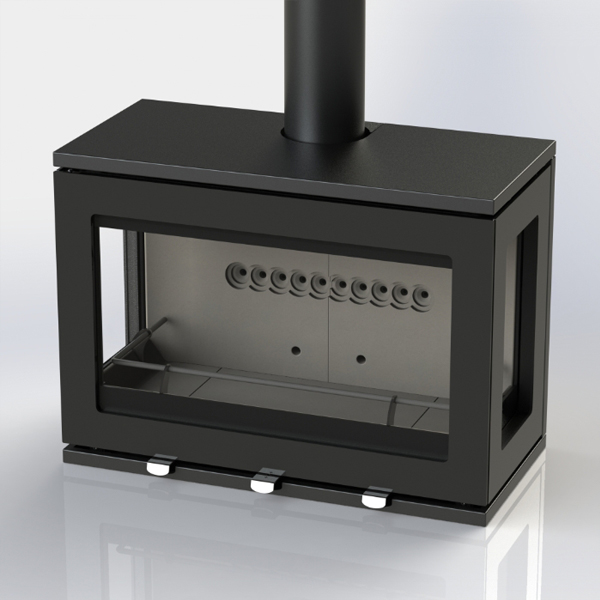 Purevision LPV8 Linear 8kW 3 Sided Wood Burning Stove | Flames.co.uk