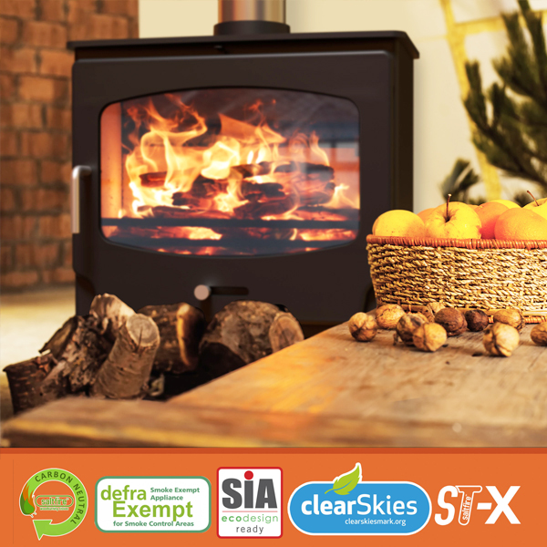 Saltfire ST-X Wide Wood Burning / Multi-Fuel Stove | Flames.co.uk