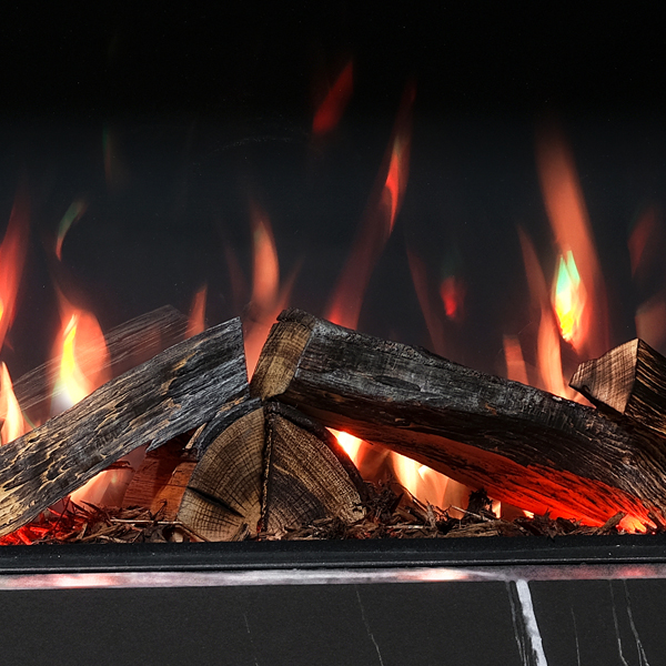 Vision E-Line Solus VS100 Zenith Nero Electric Fireplace Suite | Flames ...