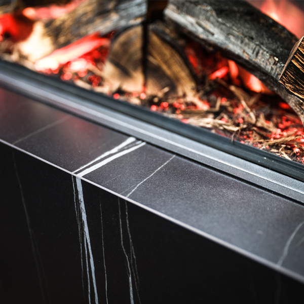 Vision E-Line Solus VS100 Zenith Nero Electric Fireplace Suite | Flames ...