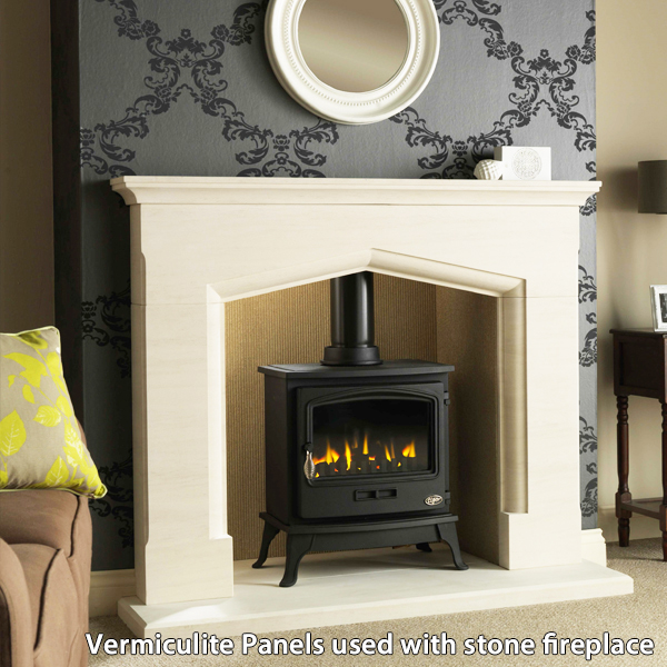 Gallery Reeded Vermiculite Fireplace Chamber Panels | Flames.co.uk