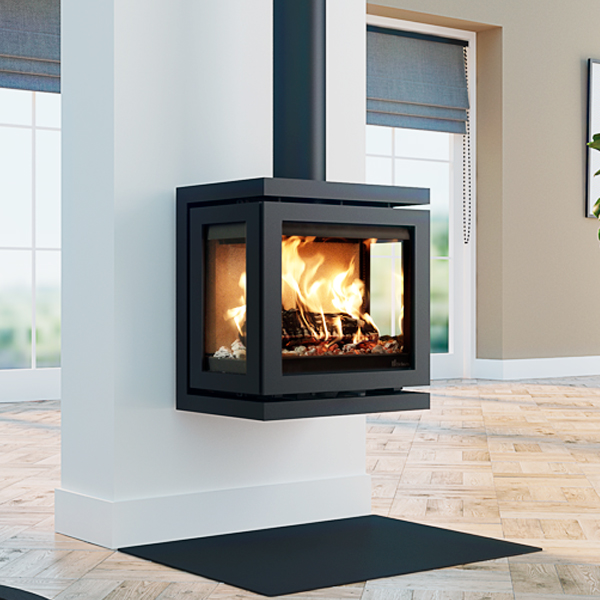 Dik Geurts Vidar Triple Small Wall Wood Burning Stove | Flames.co.uk