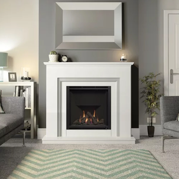 Wildfire HE 900 Avellino Marble Gas Fire Suite | Flames.co.uk