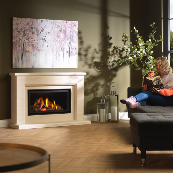 Wildfire Ravel 800BF Asti Limestone Balanced Flue Gas Fire Suite ...