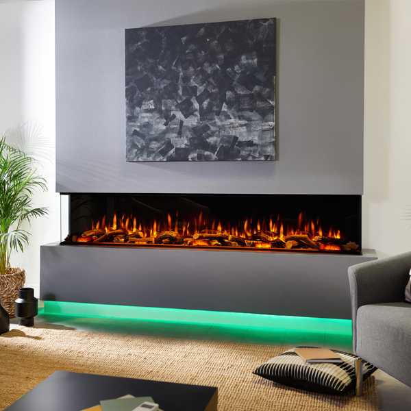 Charlton & Jenrick i2200e Deep 1-2-3 Sided Electric Fire | Flames.co.uk